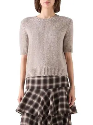 AKRIS Akris Punto Short Sleeve Alpaca Blend Sweater