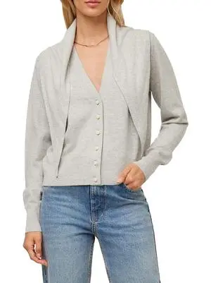 Fifteen Twenty Wren Scarf Cardigan - Light Gray