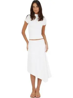 SASHA THERESE Madeleine Midi Skirt - White