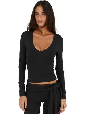 SASHA THERESE Eveline Long Sleeve Top - Black