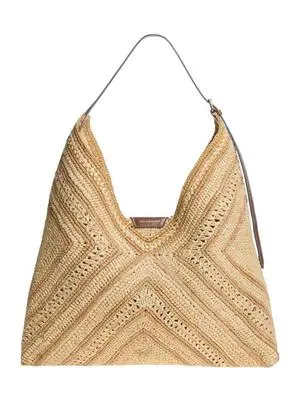 ANYA HINDMARCH Raffia Shoulder Bag With Leather Details - Natural