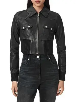 ALLSAINTS Lena Leather Jacket - Black