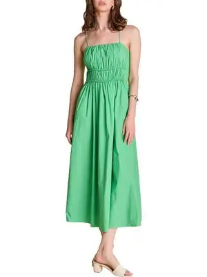English Factory Smocked Sleeveless Maxi Dress - Green