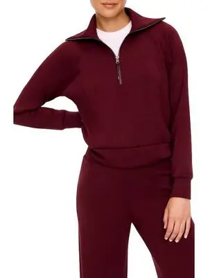 Spanx SPANX® AirEssentials Half Zip Sweatshirt Vino