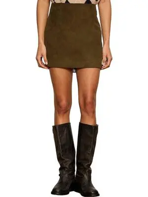 Sanctuary All In Faux Suede Miniskirt - Light Green