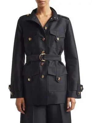 Zimmermann Valiant Wool & Silk Utility Jacket - Black