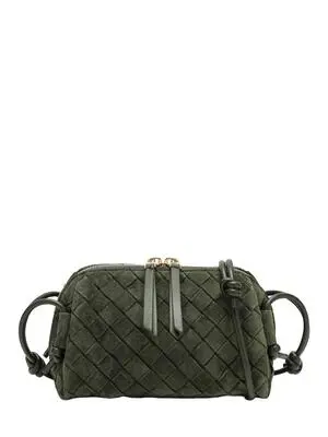 Bottega Veneta Concert Woven Leather Pouch - Green