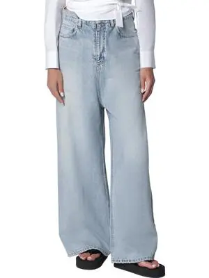 Balenciaga Wide-leg Light Cotton Jeans - Blue