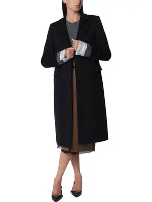 Tagliatore Single-breasted Coat In Wool Blend - Blue