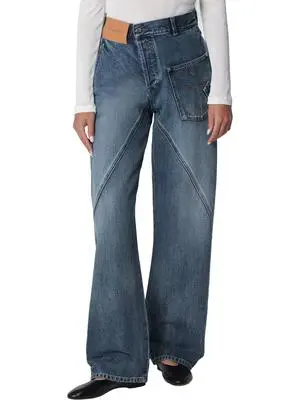JW Anderson Workwear Twisted Mid Cotton Jeans - Blue