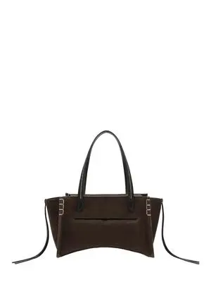 JW Anderson Elongated Loafer Cabas Bag In Suede - Brown