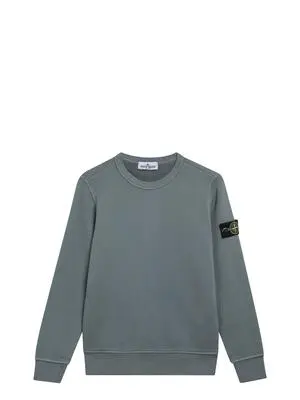 Stone Island Crewneck Sweatshirt In Cotton - Blue