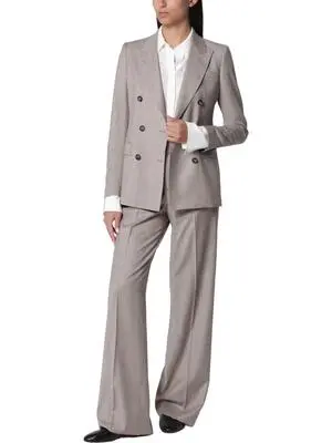 Tagliatore Double-breasted Taupe Suit In Wool And Cashmere - Beige