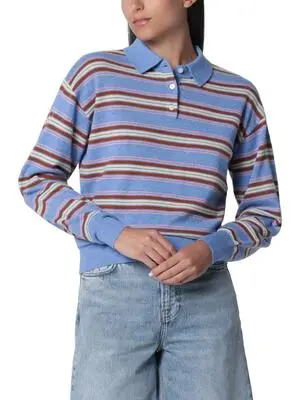 Guest In Residence Collegiate Stripe Polo Sweater - Multicolor
