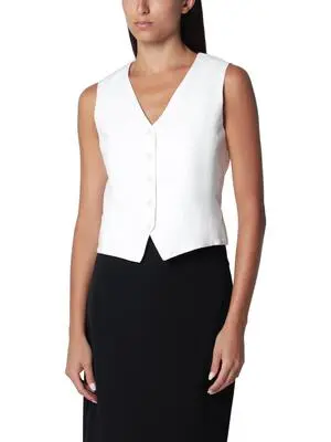 MAX MARA Weekend Max Mara Linen Canvas Waistcoat