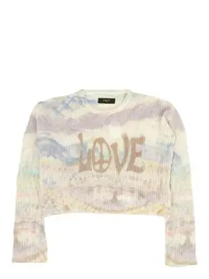 Amiri Love Tie Dye Cropped Knit Sweater - Multicolor