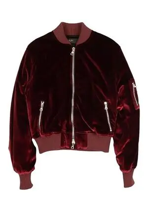 Amiri Velvet Bomber Jacket - Red