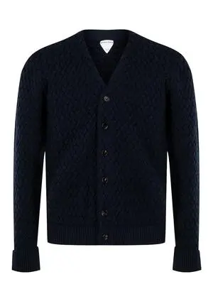 Bottega Veneta Textured V-neck Cardigan - Blue