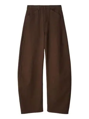 LEMAIRE High Waisted Curved Pants 'ristretto - Brown