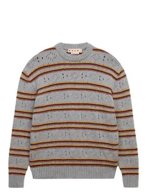 Marni Crewneck Striped Sweater 'inox - Grey