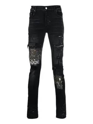 Amiri Artpatch Paint Checker Jeans - Black