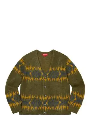 Supreme Abstract Stripe Cardigan - Green