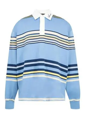 Amiri Striped Long-sleeve Polo - Blue
