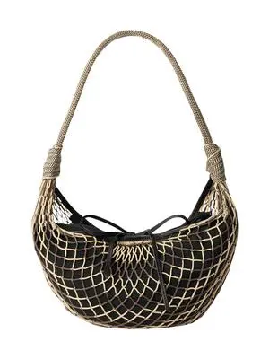 LEMAIRE Fortune Croissant Filt Bag 'beige/marron Glace - Tan