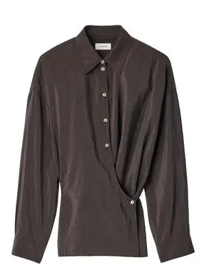 LEMAIRE Straight Collar Twisted Shirt - Brown
