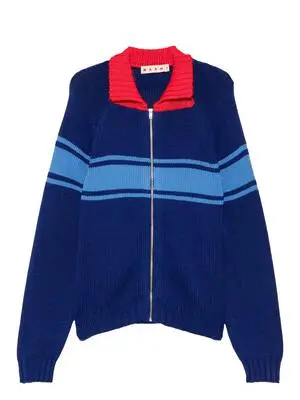 Marni Striped Zip-up Cardigan - Blue