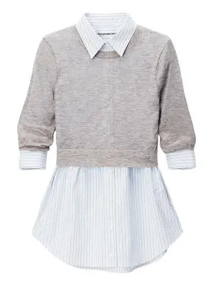 Alexander Wang Layered Crewneck Sweater Dress - Grey