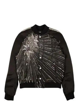 Amiri Viscose Beaded Star Bomber Jacket - Black