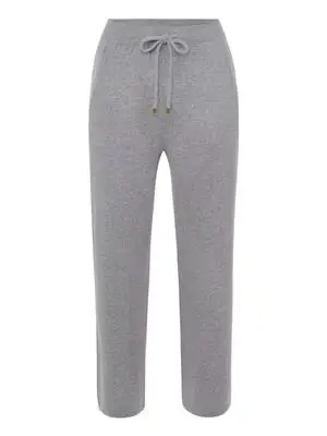 Elisabetta Franchi Ribbed Waistband Knit Trousers With Drawstring - Grey