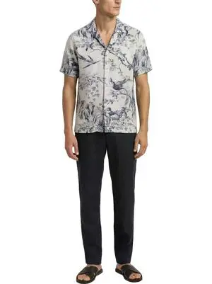 Orlebar Brown Maitan Zephra Bird-print Linen Shirt - Blue