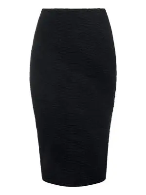 Elisabetta Franchi Snake-pattern Knit Midi Skirt - Black