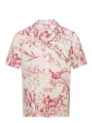 Orlebar Brown Maitan Floral-print Short-sleeved Linen Shirt - Pink