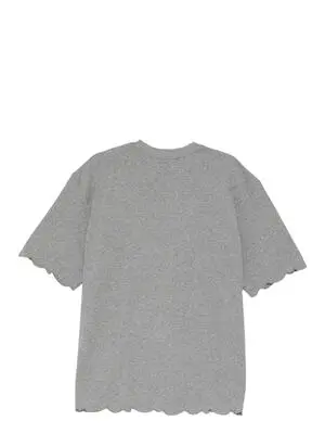 JNBY Scalloped-trim Mid-sleeve Tee Grey