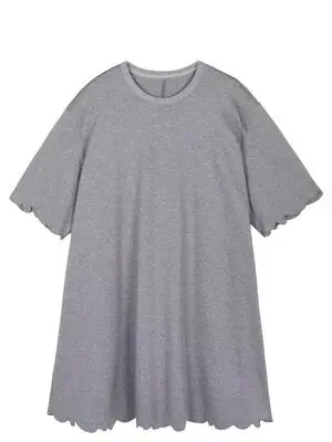 JNBY JNBY Crewneck Mini Dress With Scalloped Edges