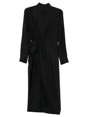 JNBY Long Sleeve Twist Detail Midi Dress - Black