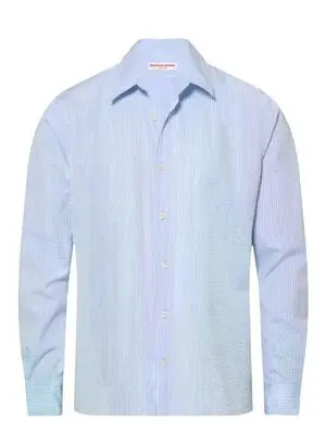 Orlebar Brown Justin Seersucker-stripe Shirt - Blue