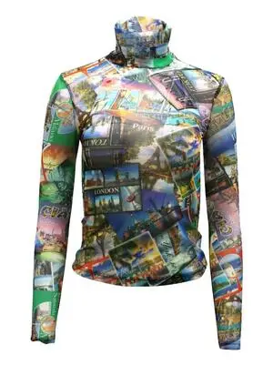 BALENCIAGA Postcard Turtleneck Top