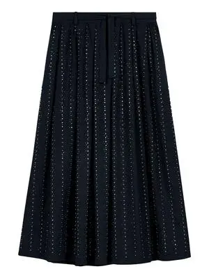 Maje Rhinestone-embellished Midi Skirt - Blue