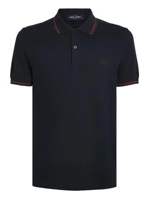Fred Perry Cotton Twin Tipped Polo Shirt - Navy