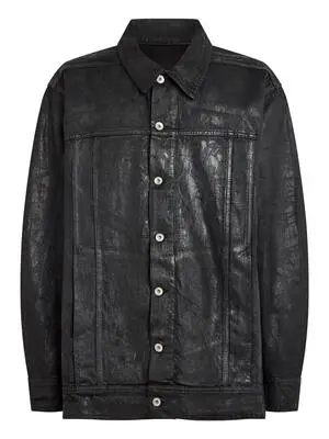 Rick Owens Jumbo Worker Leather Jacket - Black