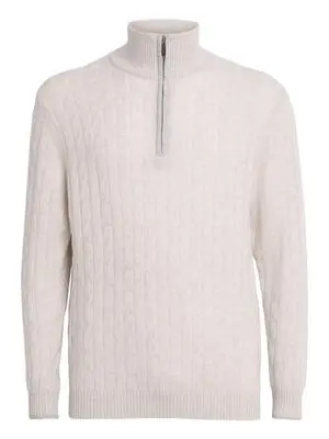 N.peal Organic Cashmere Albemarle Sweater - Grey