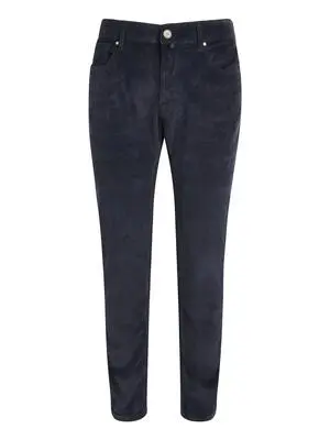 JACOB COHЁN Corduroy Bard Slim-fit Chinos - Navy