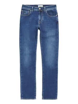Jacob Cohen Bard Tapered Jeans With Pony Hair Patch - Blue
