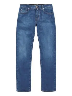 JACOB COHЁN Limited Edition Tapered Jeans With Pony Hair Patch - Blue
