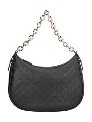 Gucci Gg Emblem Mini Leather Shoulder Handbag, 32 Cm X 26 Cm X 6 Cm - Black