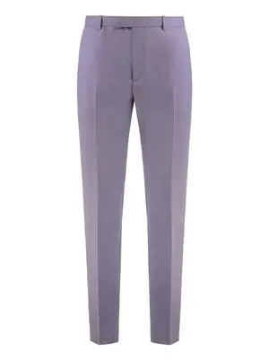 Gucci Slim-fit Dry Wool Gabardine Trousers - Lilac